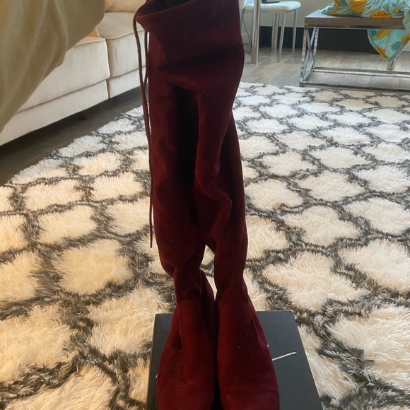 Shoes | Red Over The Knee Boot | Poshmark